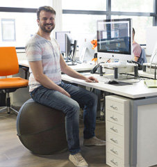 Use a chair ball at the office