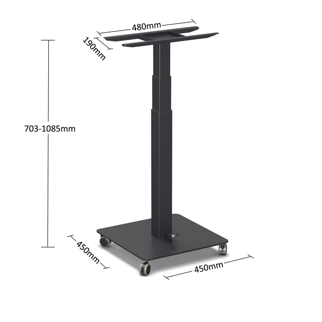 TinyDesk Gas Spring | Small 1 leg sit-stand table | Worktrainer