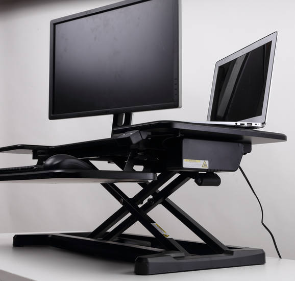 UPdesk Cross Riser | sit stand riser workstation