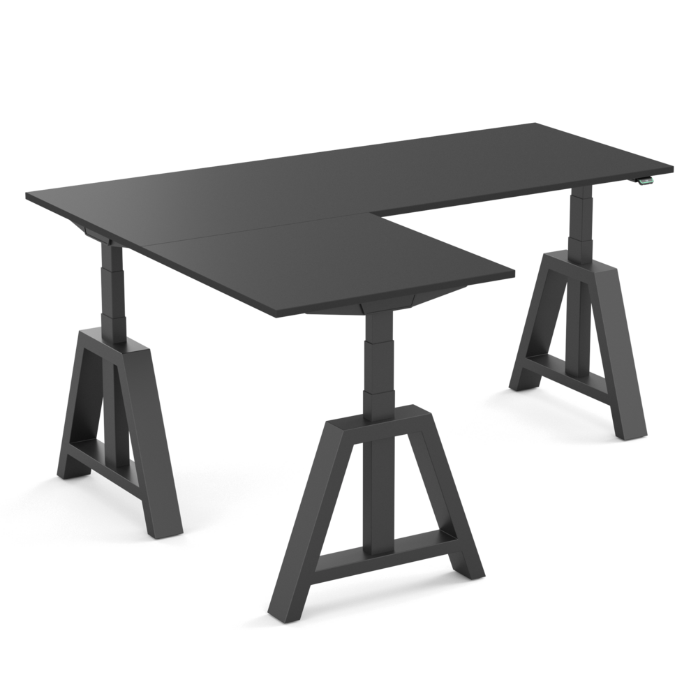 Oak Desk | Electric Sit-Stand Corner Desk | Worktrainer
